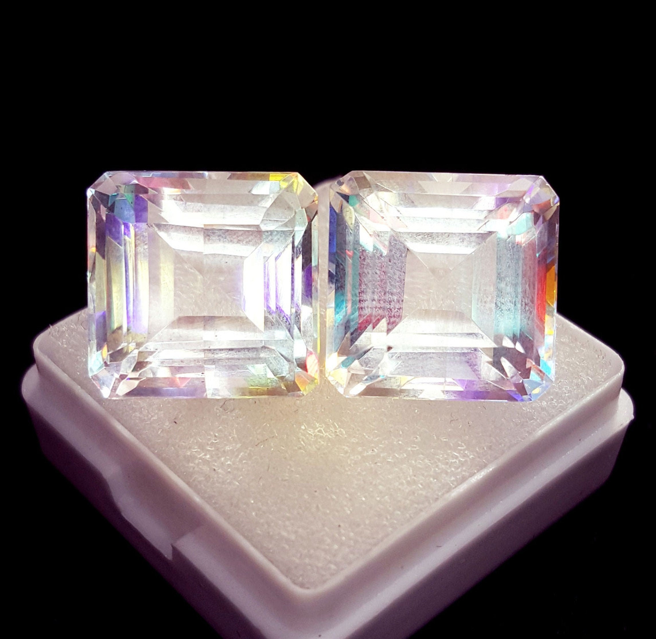 Jewelry Making & Beading Loose Gemstone Mystic Quartz Square Octagon ...