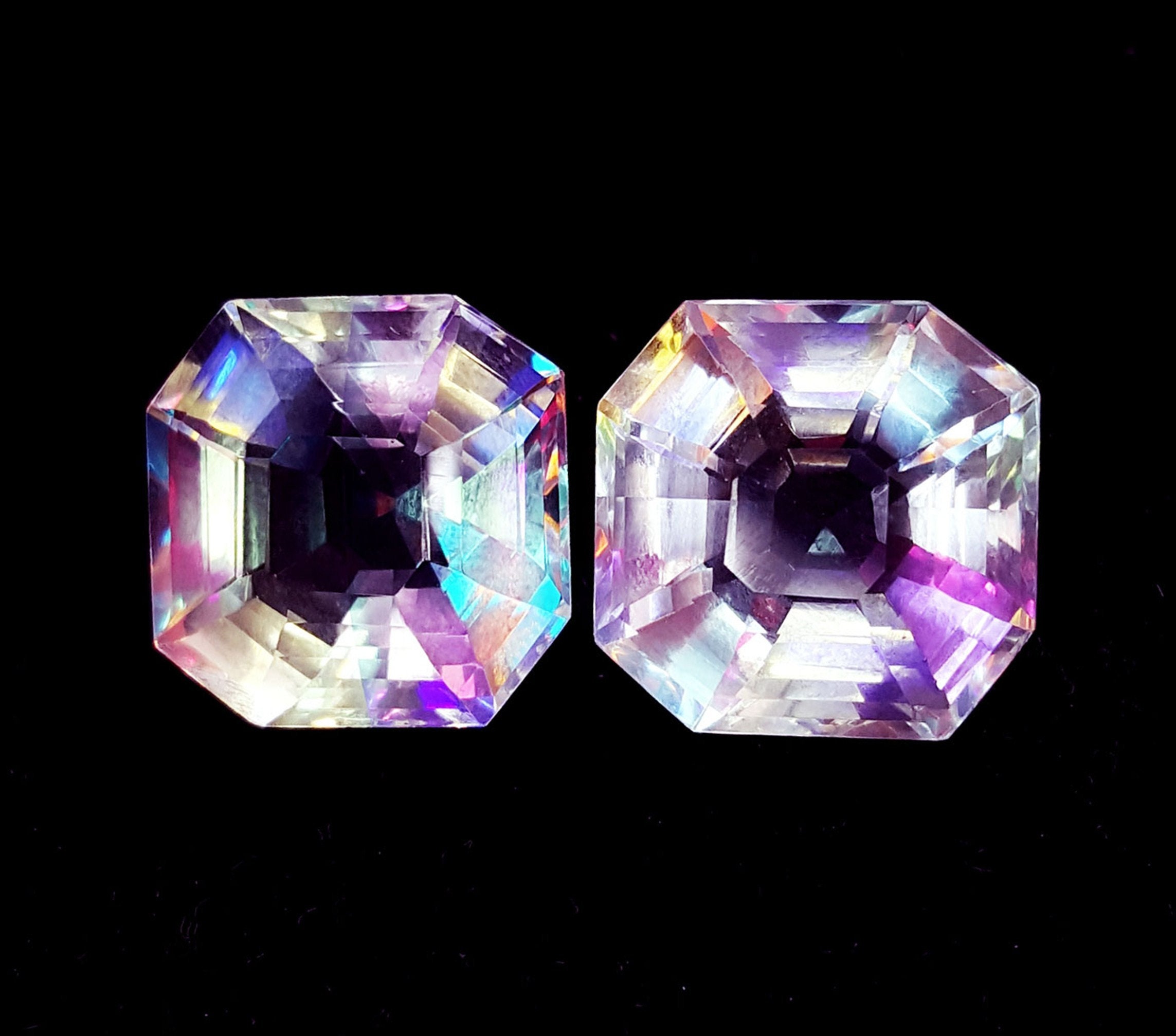 Jewelry Making & Beading Loose Gemstone Mystic Quartz Square Octagon ...