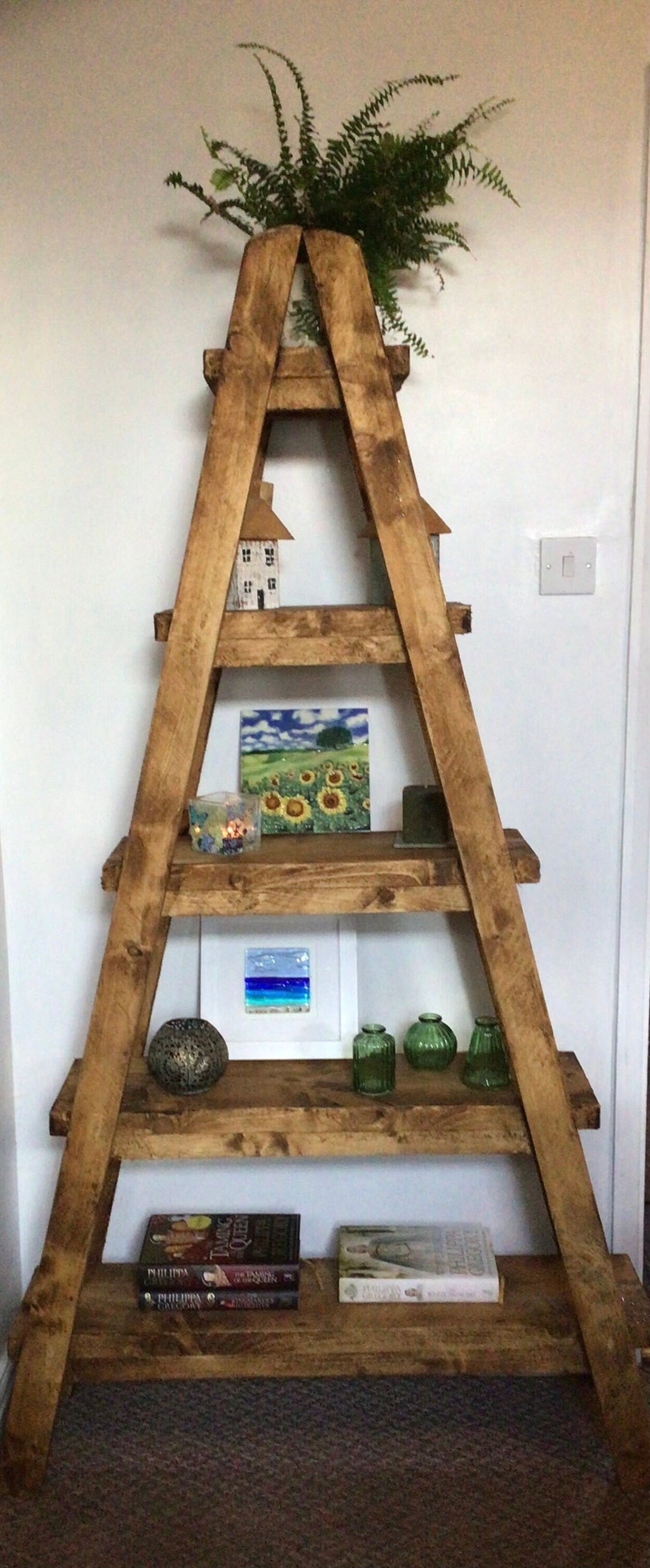 Pyramid Ladder Bookshelf - Etsy UK