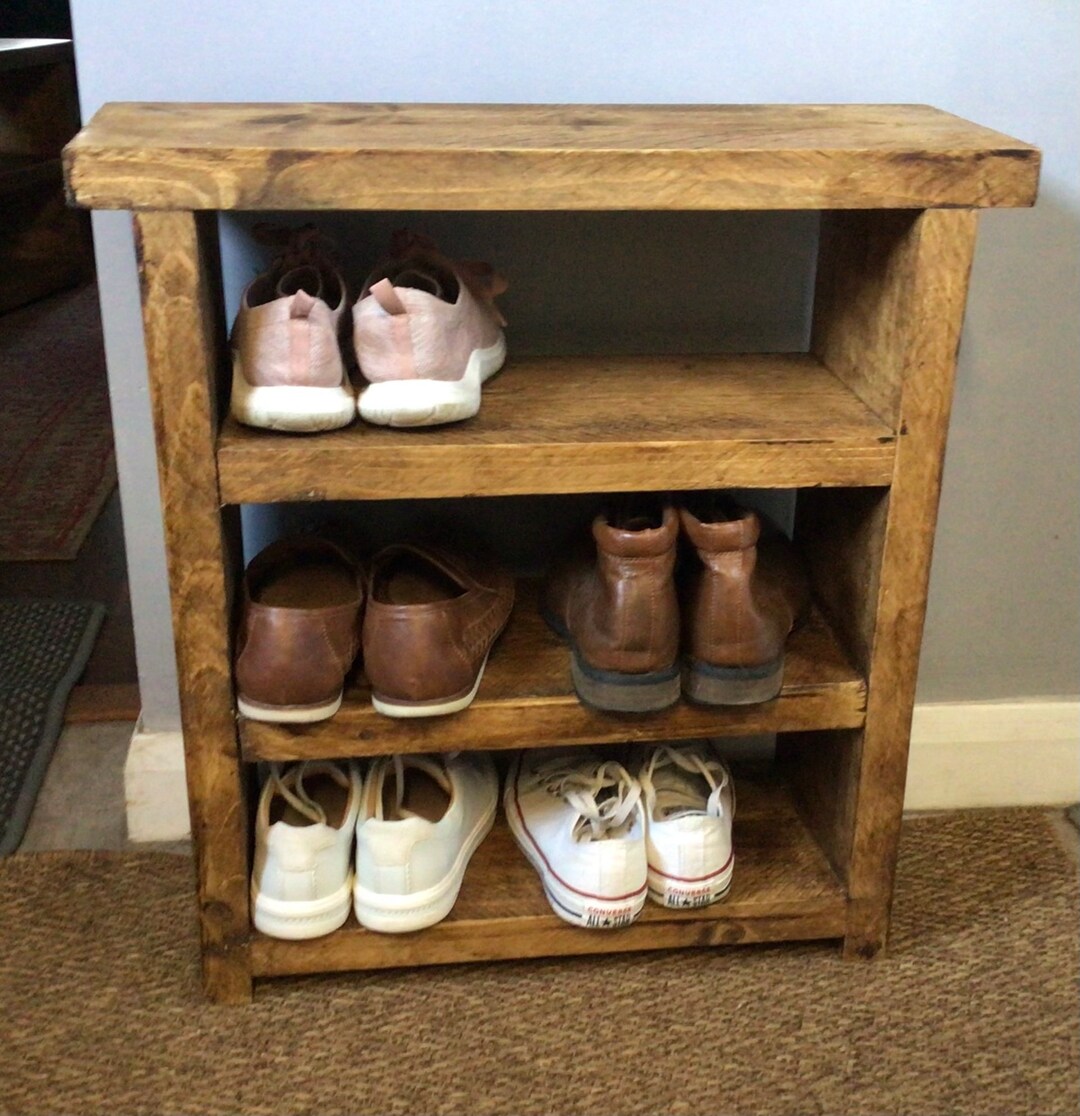 Handmade Shoe Bench Rustic Shoe Storage Shoe Rack Reclaimed Timber Shoe ...