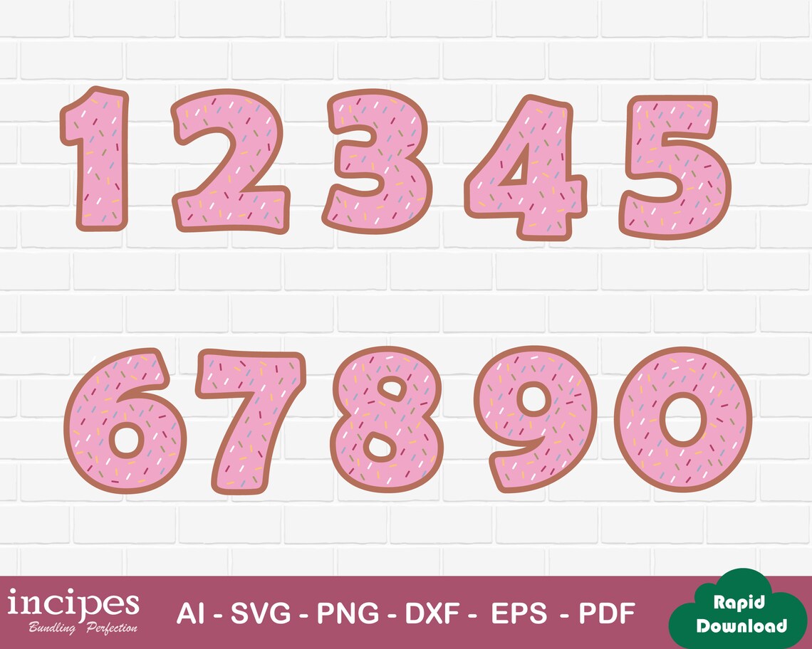 Number Donut Svg, Dxf, Eps, Png, Jpg, SVG, Number Donut Clip Art ...