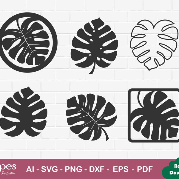 Monstera Template - Etsy