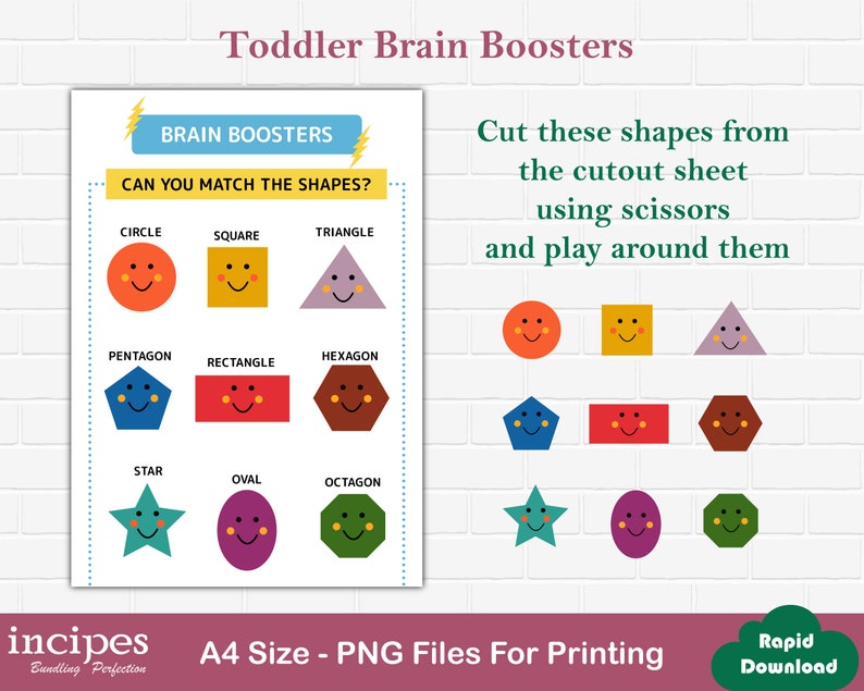 Color Matching Game Shapes Worksheet Busy Book Printable - Etsy