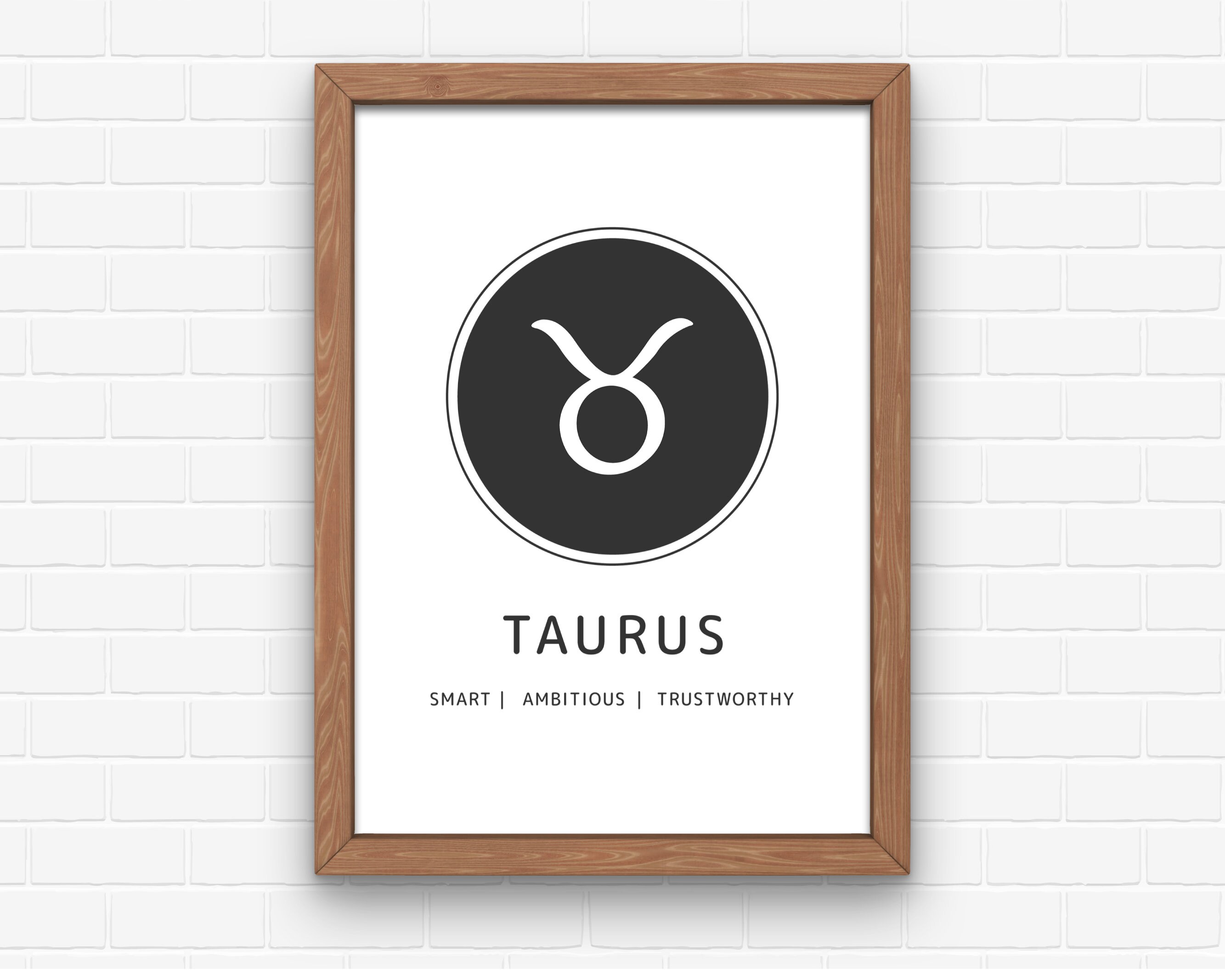 Zodiac Sign Taurus Minimalist Wall Art Taurus Printable - Etsy UK