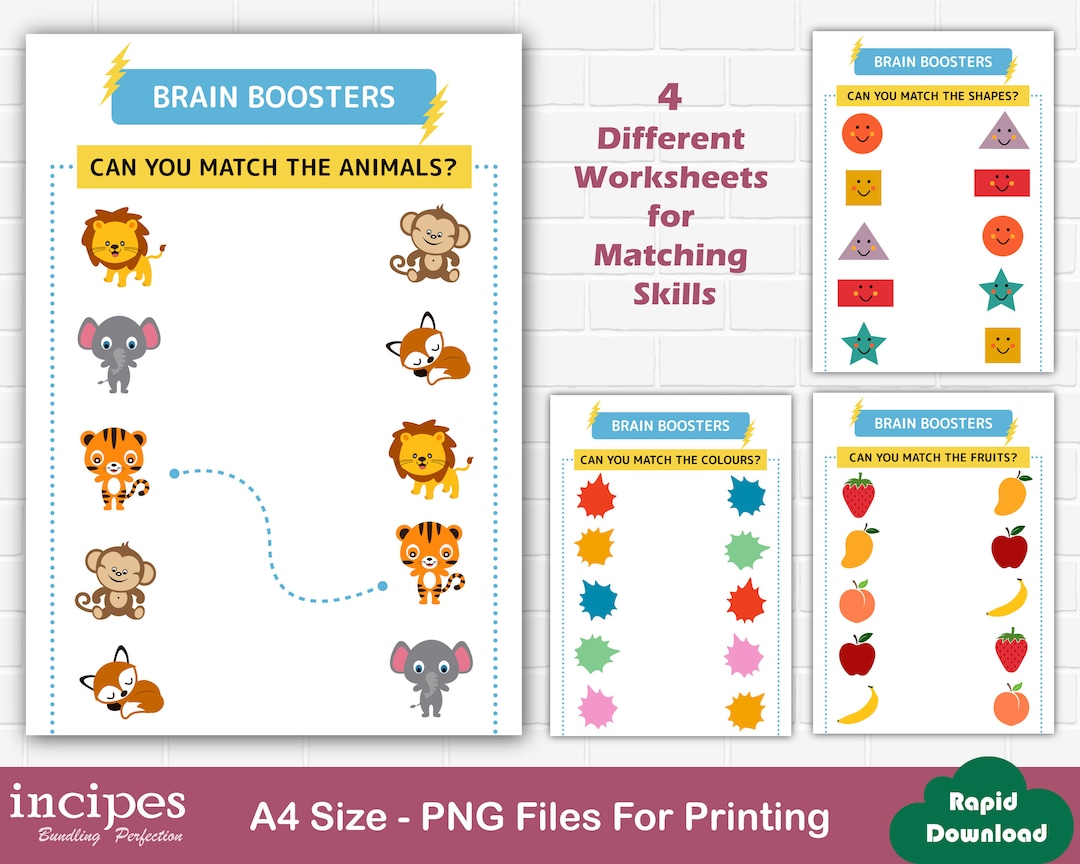 Toddler Matching Activity Printable, Toddler Busy Book, Learning Binder ...