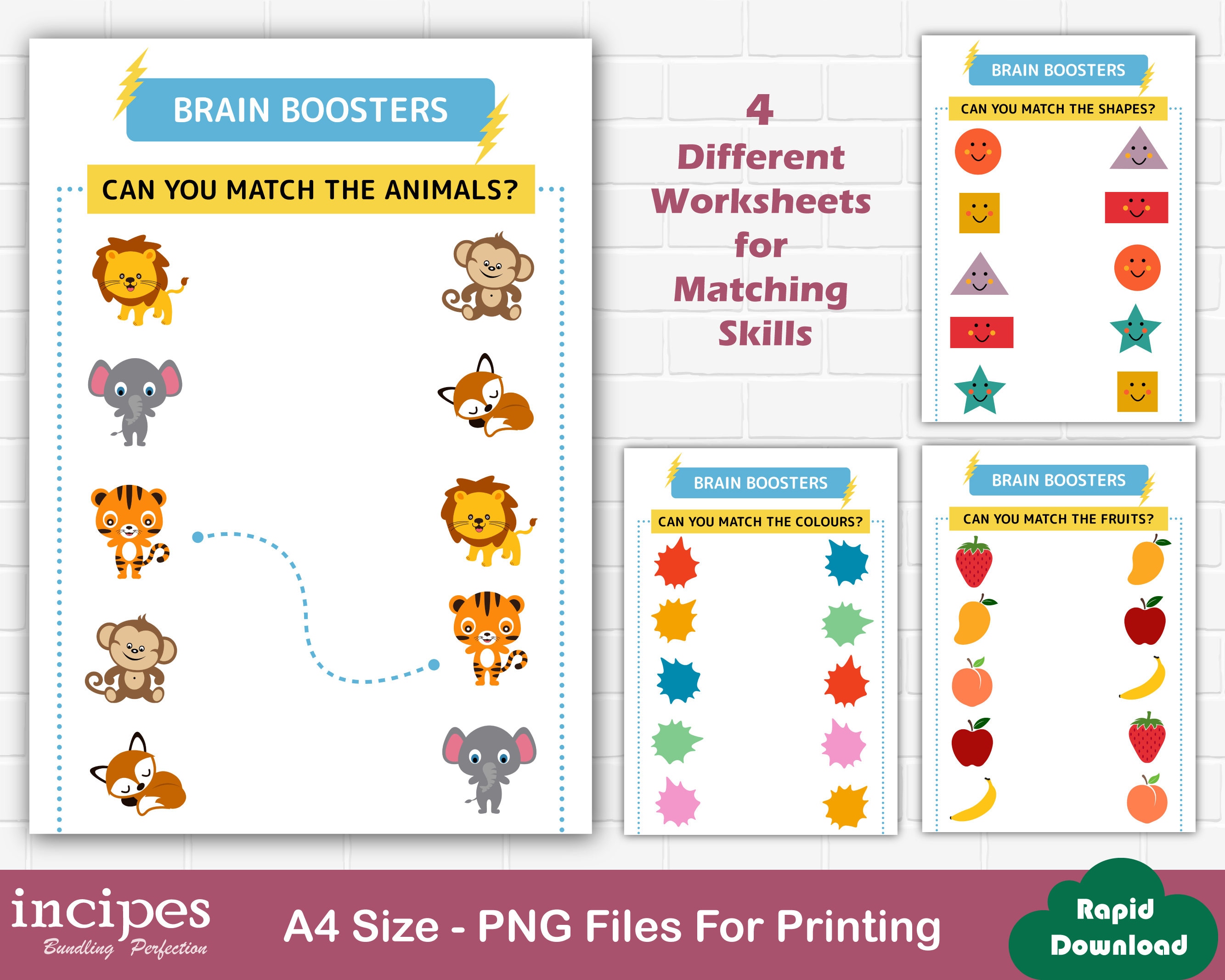 Toddler Matching Activity Printable, Toddler Busy Book, Learning Binder ...