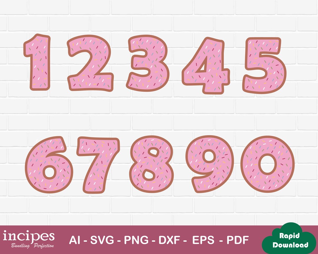 Number Donut Svg, Dxf, Eps, Png, Jpg, SVG, Number Donut Clip Art ...