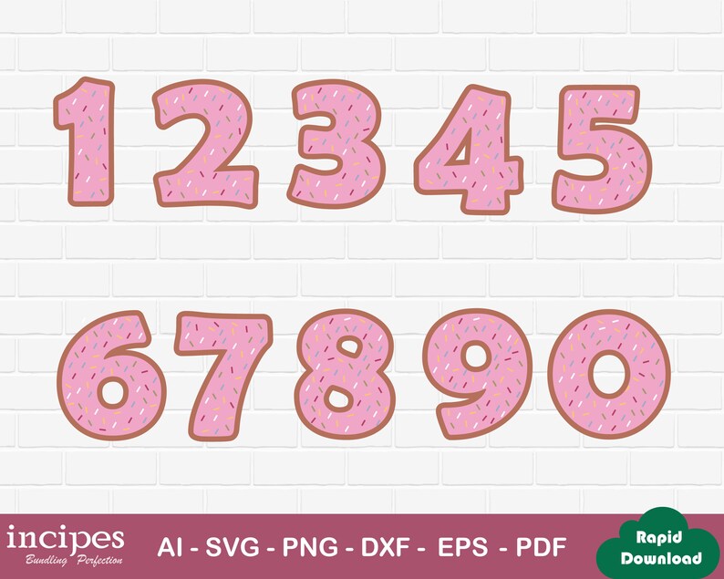 Number Donut Svg, Dxf, Eps, Png, Jpg, SVG, Number Donut Clip Art ...