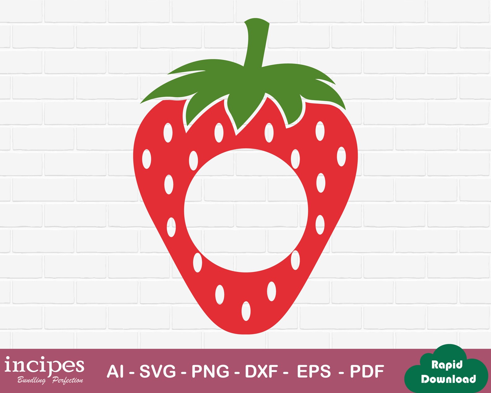 Strawberry SVG Strawberry Split Monogram Strawberry Circle - Etsy