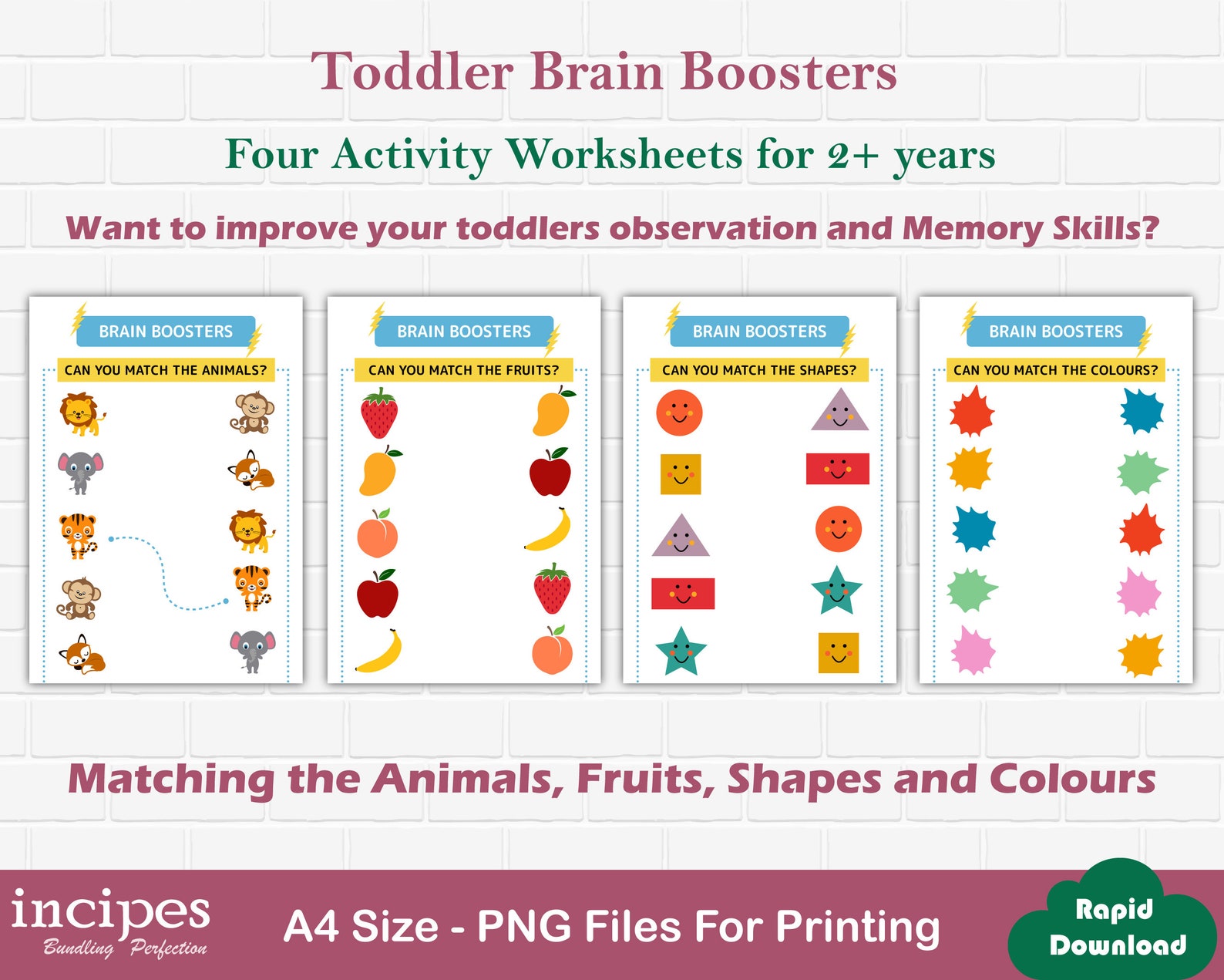 Toddler Matching Activity Printable, Toddler Busy Book, Learning Binder ...
