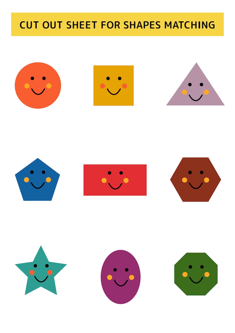 Color Matching Game Shapes Worksheet Busy Book Printable - Etsy