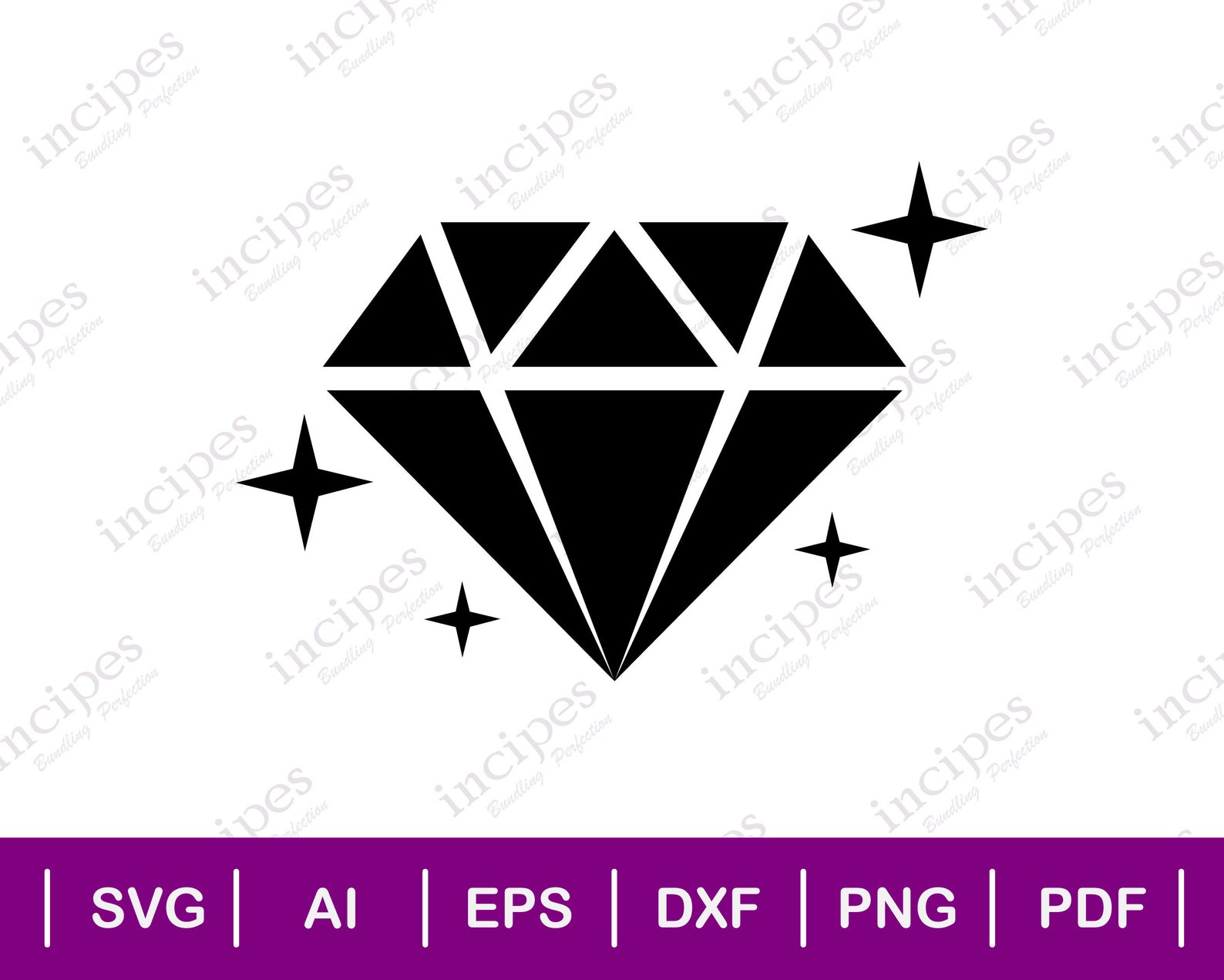 Diamond SVG Files Diamond Cut Files Diamond Vector Files | Etsy