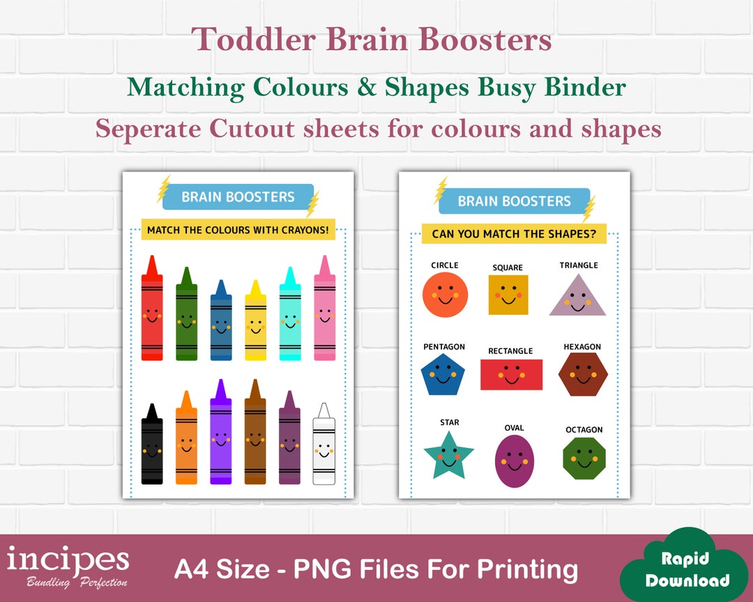 Color Matching Game, Shapes Worksheet, Busy Book Printable, Educational ...