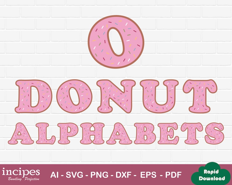 Alphabet Donut Svg, Dxf, Eps, Png, Jpg, SVG, Alphabet Donut Clip Art ...