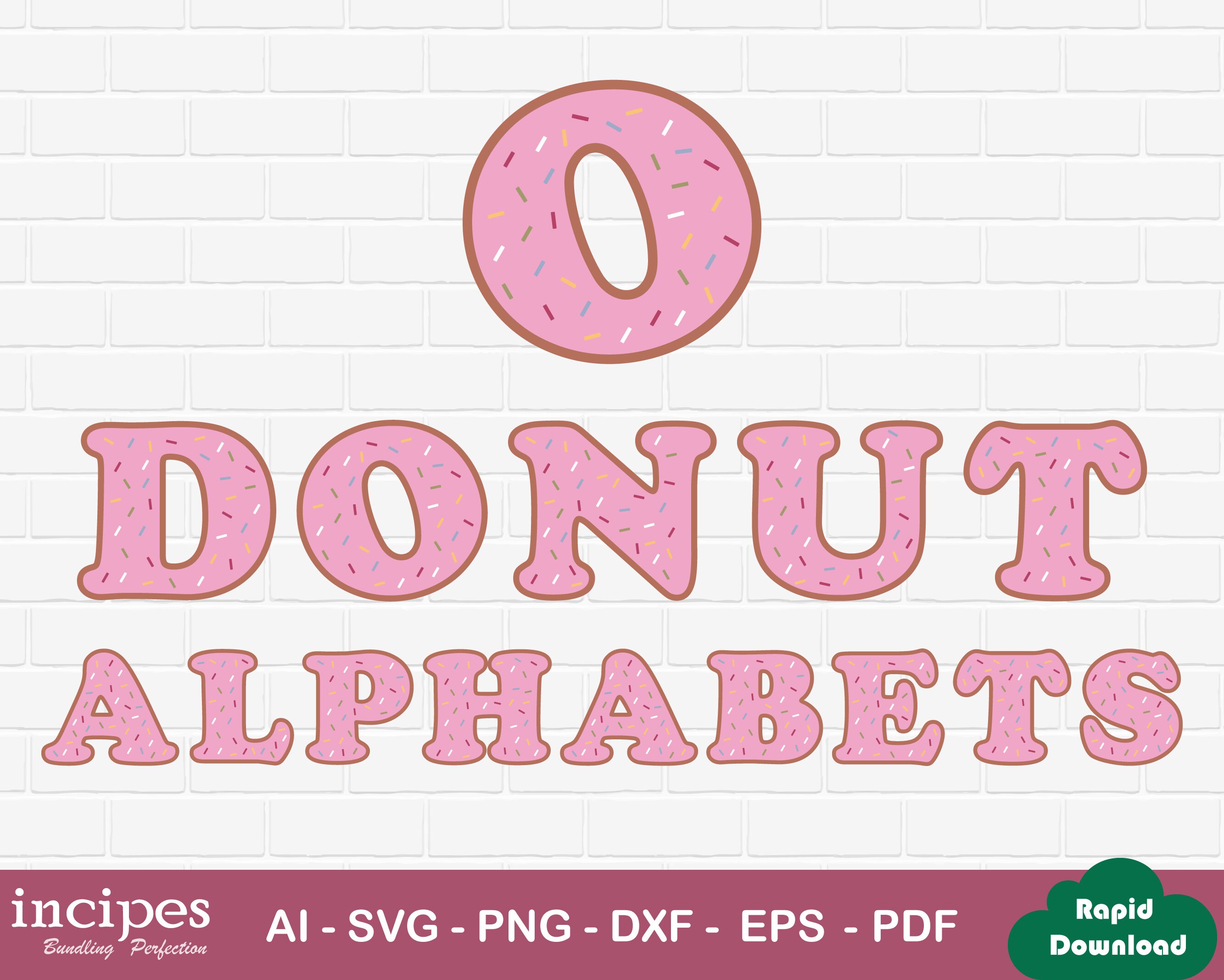 Alphabet Donut Svg, Dxf, Eps, Png, Jpg, SVG, Alphabet Donut Clip Art ...