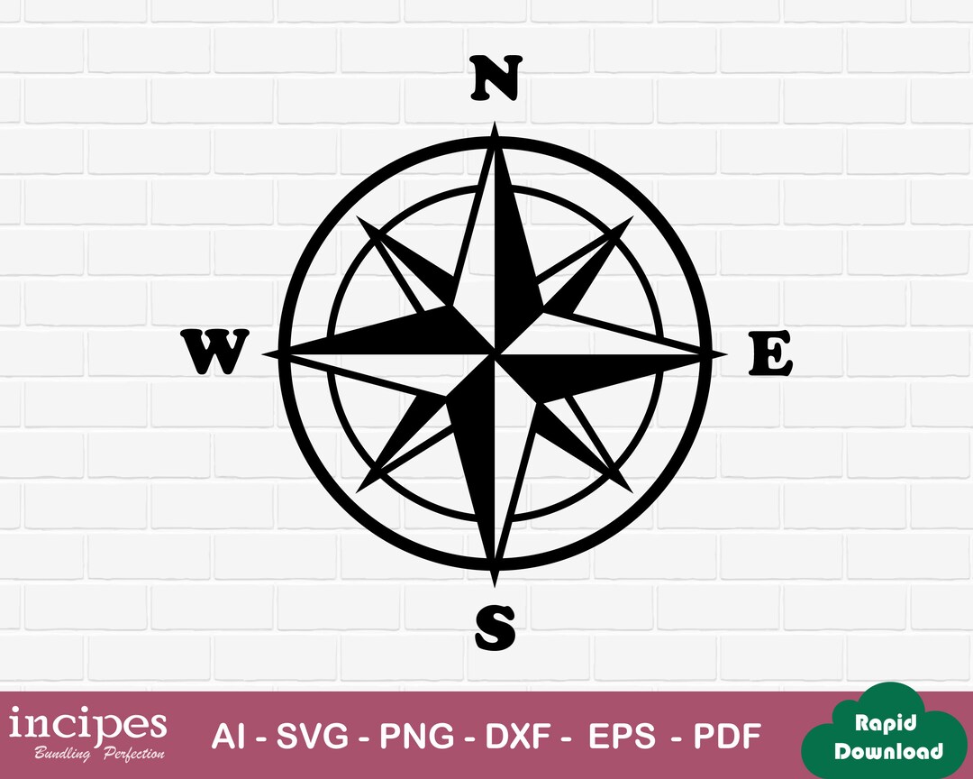 Compass Rose SVG File,compass SVG File,nautical SVG Vector Cut File-for ...