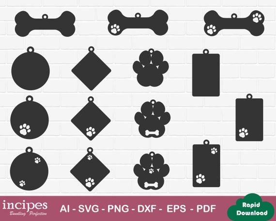 Dog Tag Svg Dog Tag Template Dog Tag With Paw Printdog Tag | Etsy