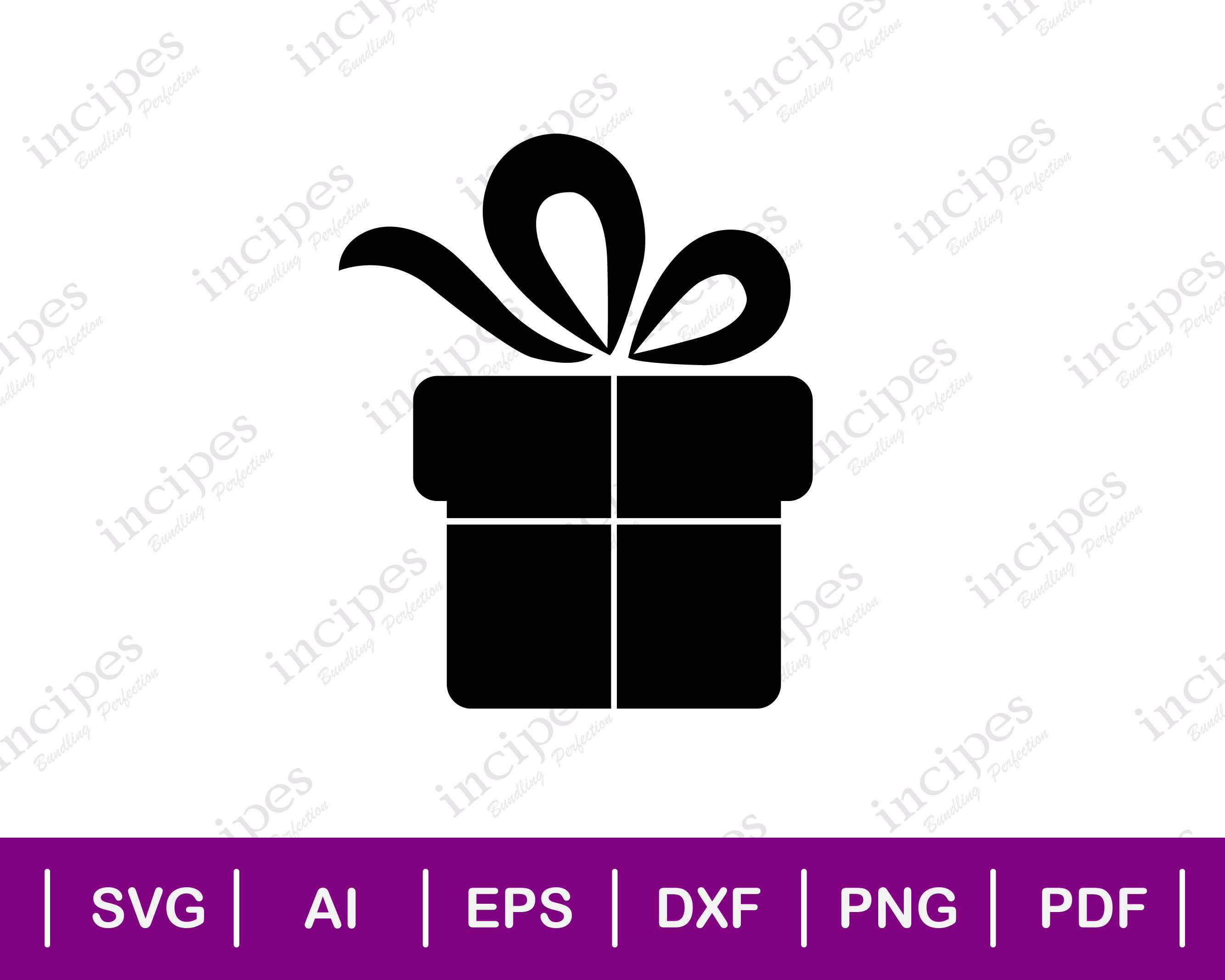 Gift svg gift box svg present svg giftbox svg birthday | Etsy