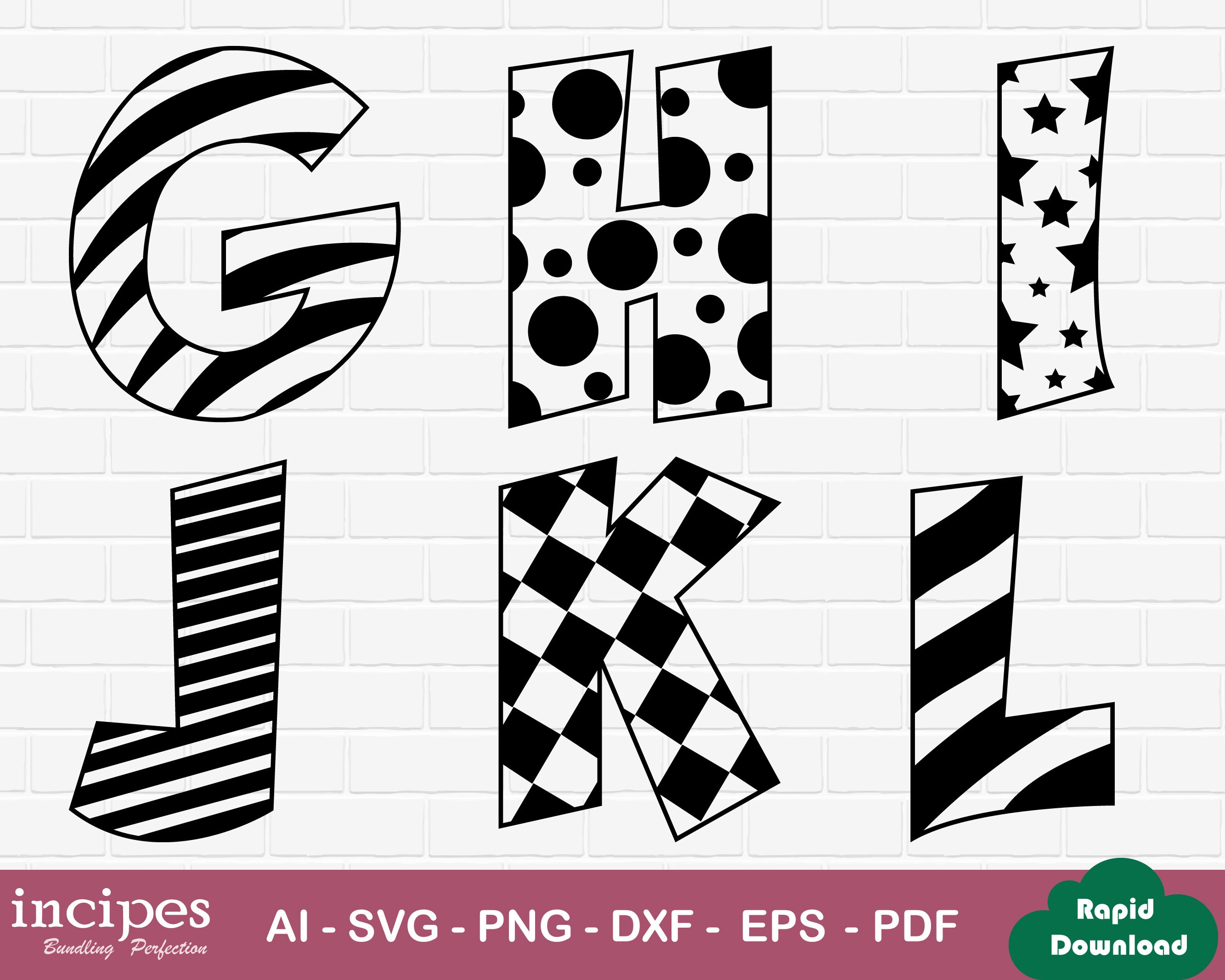 Wild Font SVG File Patterned Alphabet SVG File letters SVG - Etsy