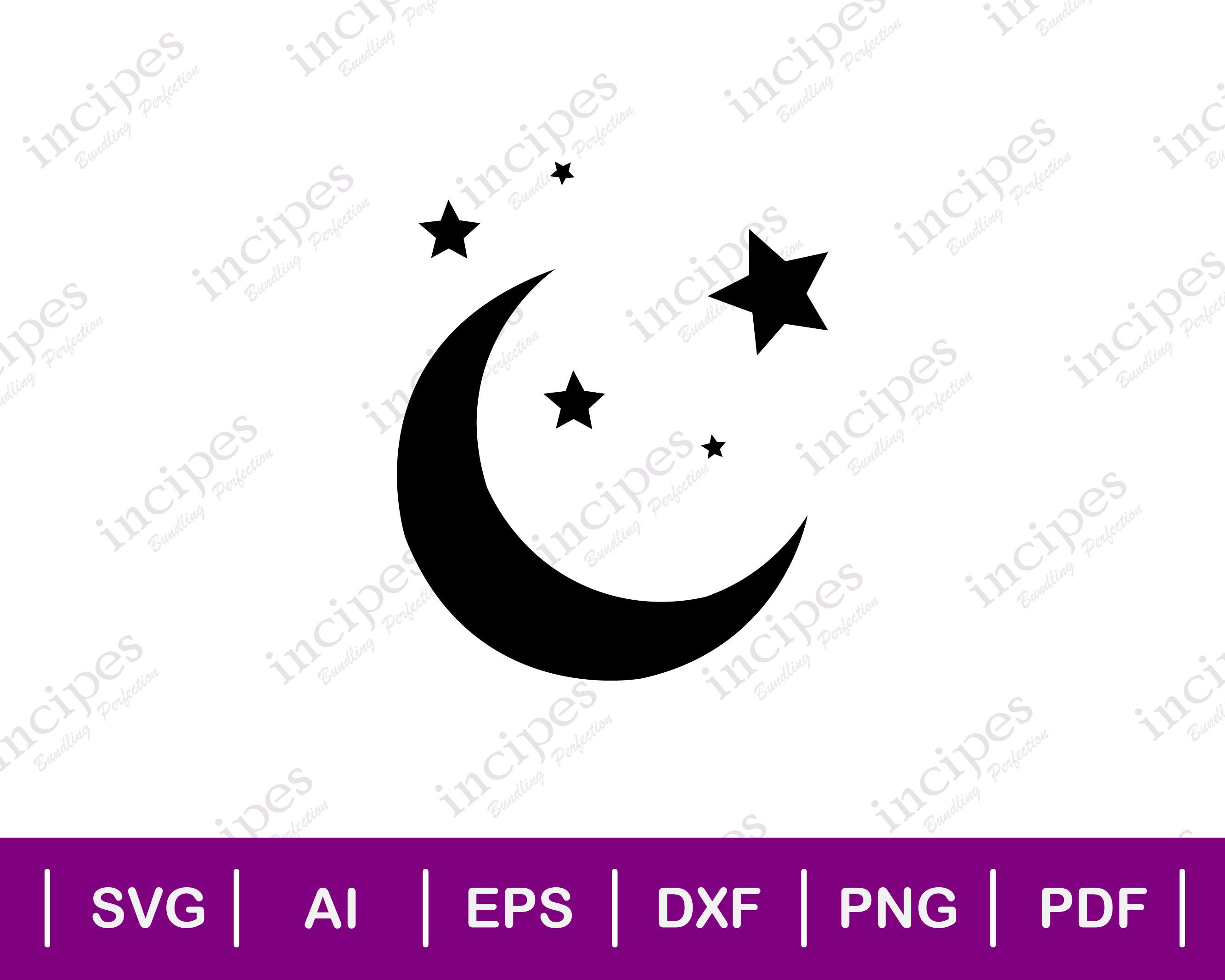 Moon Svg Night Svg Moon Night Svg Star Svg Moon and - Etsy