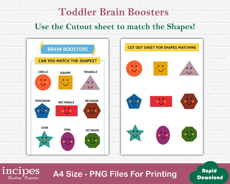 Color Matching Game Shapes Worksheet Busy Book Printable - Etsy