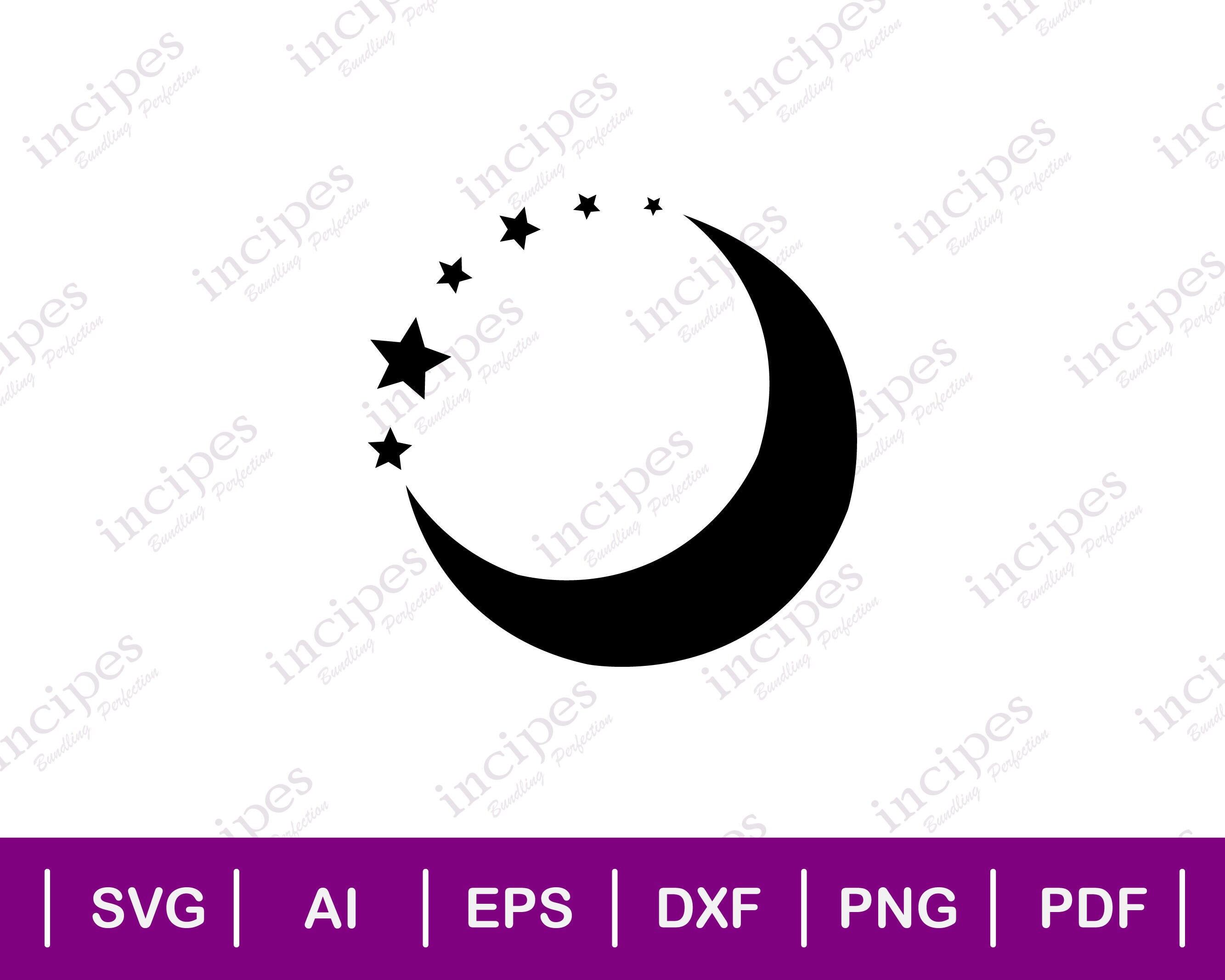 Moon Svg Night Svg Moon Night Svg Star Svg Moon and | Etsy