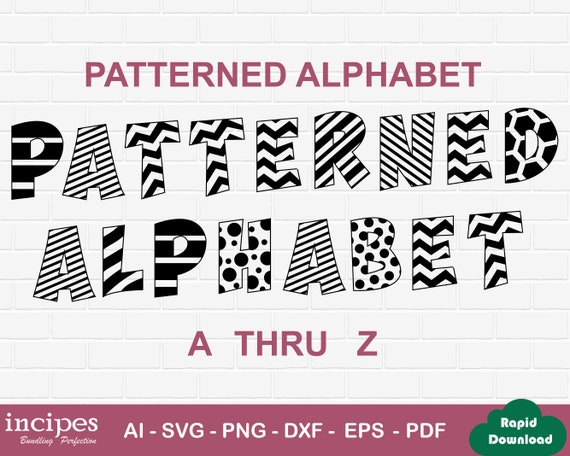 Wild Font SVG File Patterned Alphabet SVG File letters SVG | Etsy