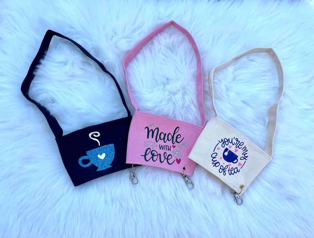 Eco-friendly Reusable Custom Cup Sleeve With Handle With Keychain Hook ...