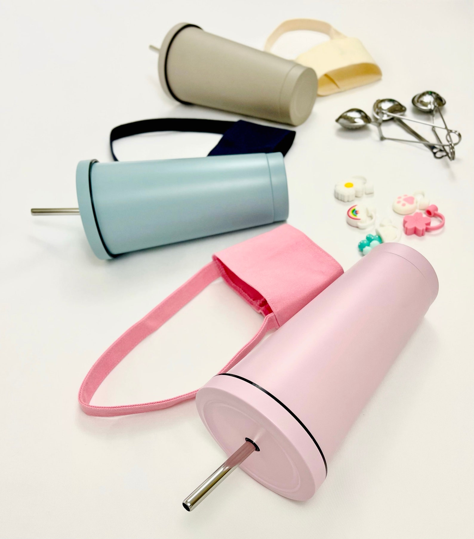 Set 5 Pieces Stainless Steel Tumbler With Sleeve, Tumbler Cups, Tumbler ...