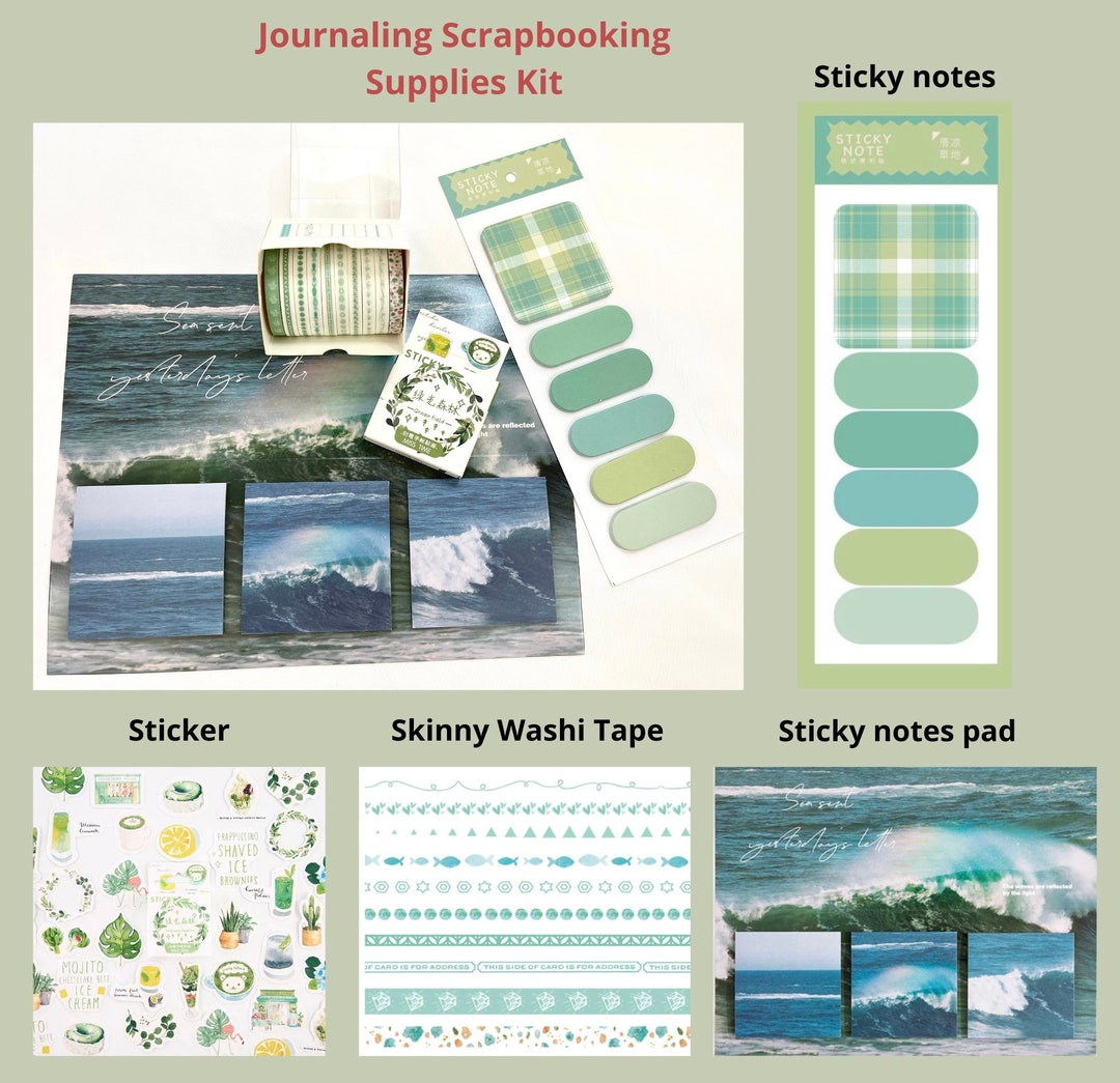 Journaling Supplies Kit Include Stickers, Washi Tape, Sticky Note - Etsy