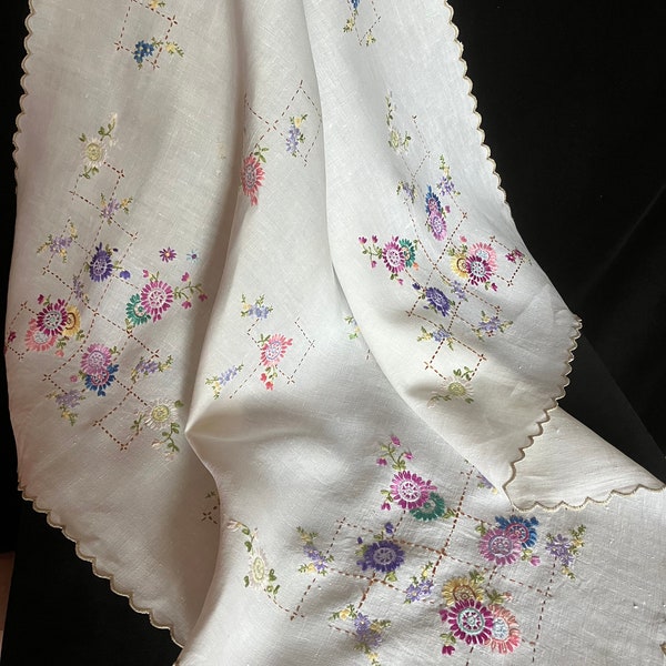 Hand Embroidered Linen - Etsy