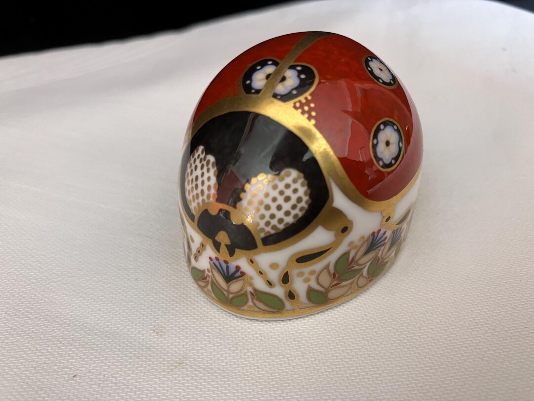 Crown Derby Ladybird Paperweight: 22ct Gold Embellished Figurine - Etsy ...
