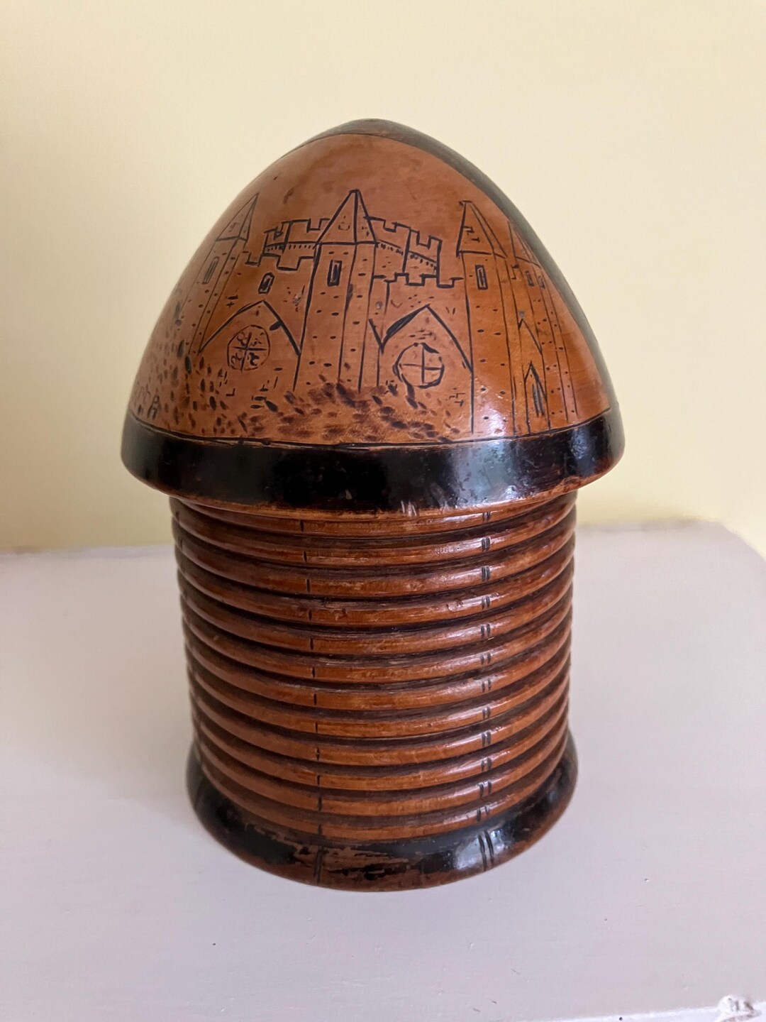 Antique Novelty Beehive Treen Money Box. Beautifully Made and Very ...