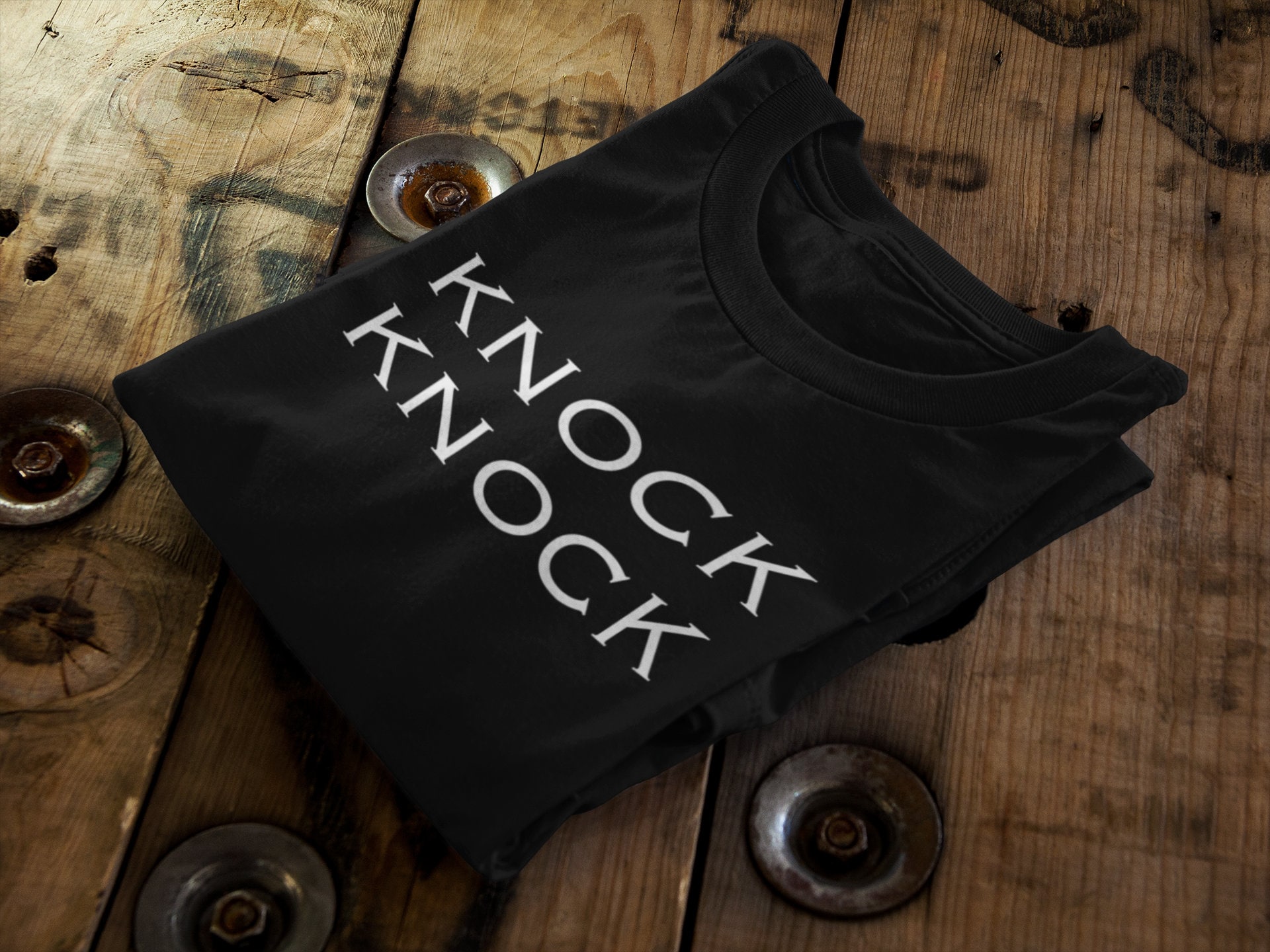 Funny Knock Knock Tee Cool Text T-shirt Comfy Cotton Wear Men's & Women ...