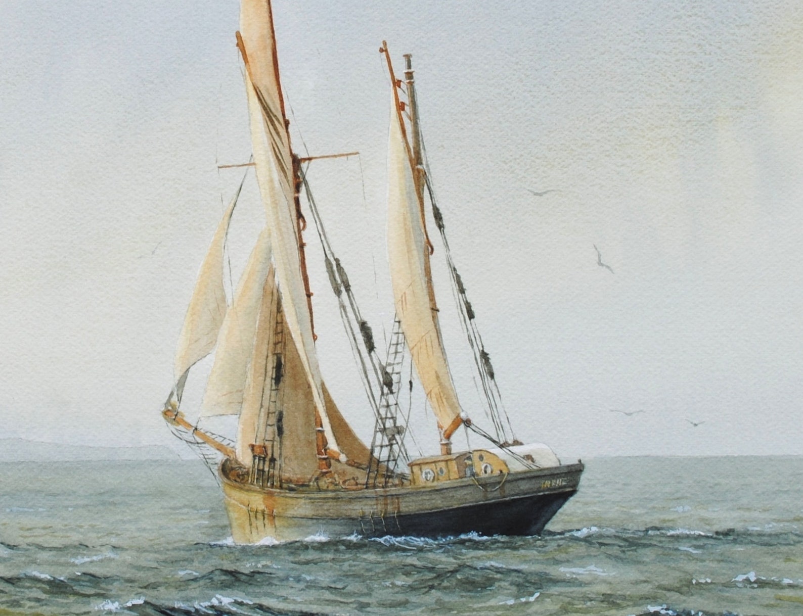 The Ketch Irene Approaching Lundy 4 North Devon Watercolour Print - Etsy UK