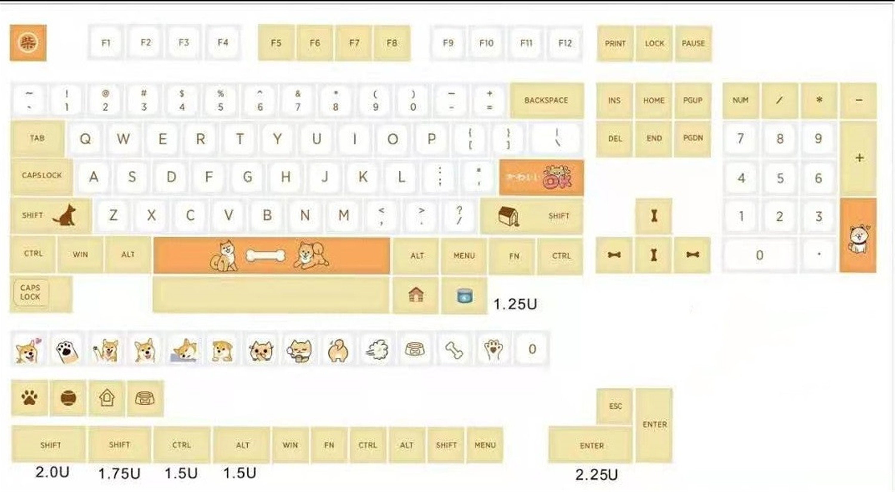 Shiba Inu Keycaps Set Qx1 Keycaps Mechanical MX Keyboard - Etsy Australia