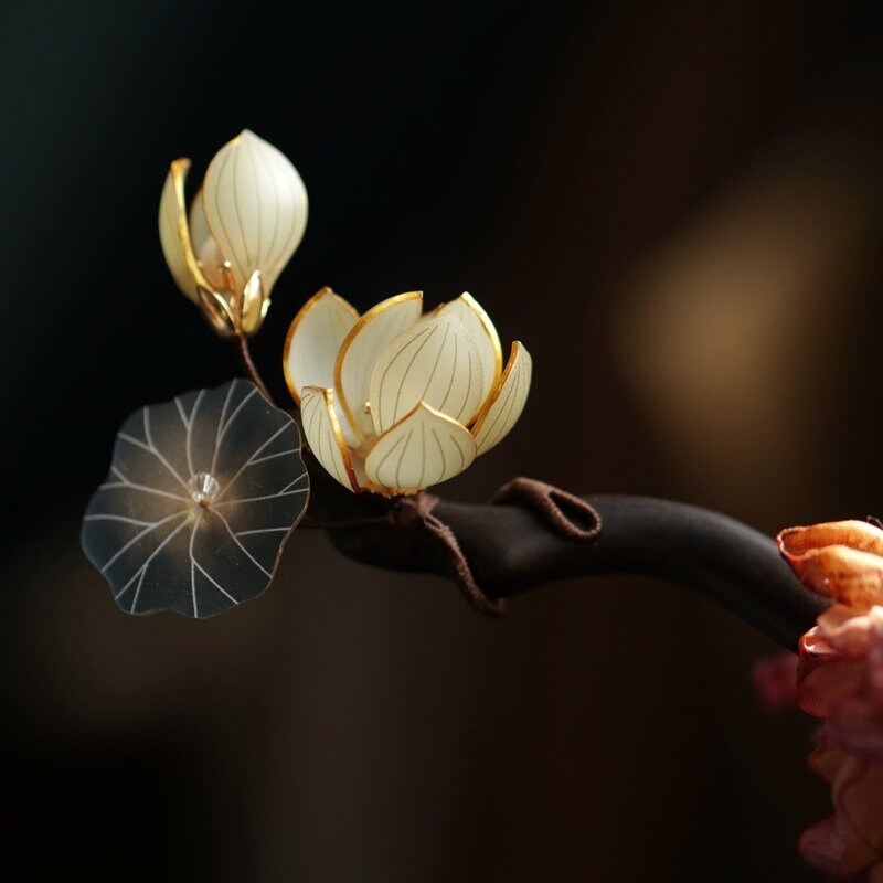 Lotus Hair Stick Lotus Flower Hair Stick Vintage Hair Stick - Etsy