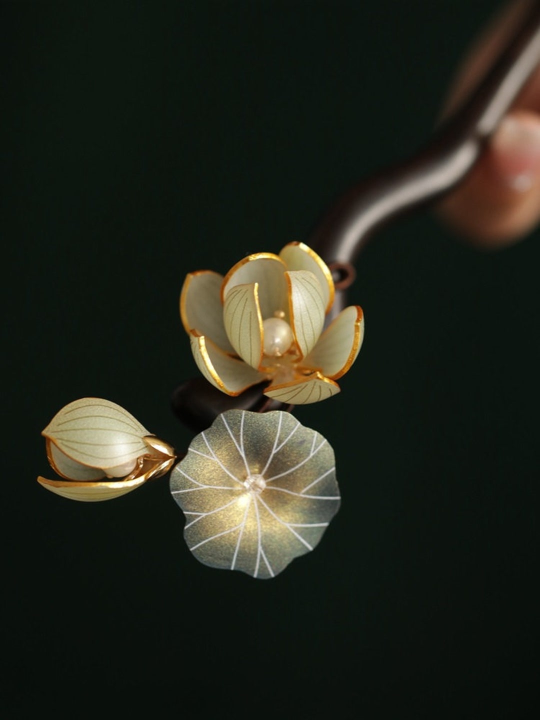 Lotus Hair Stick Lotus Flower Hair Stick Vintage Hair Stick - Etsy