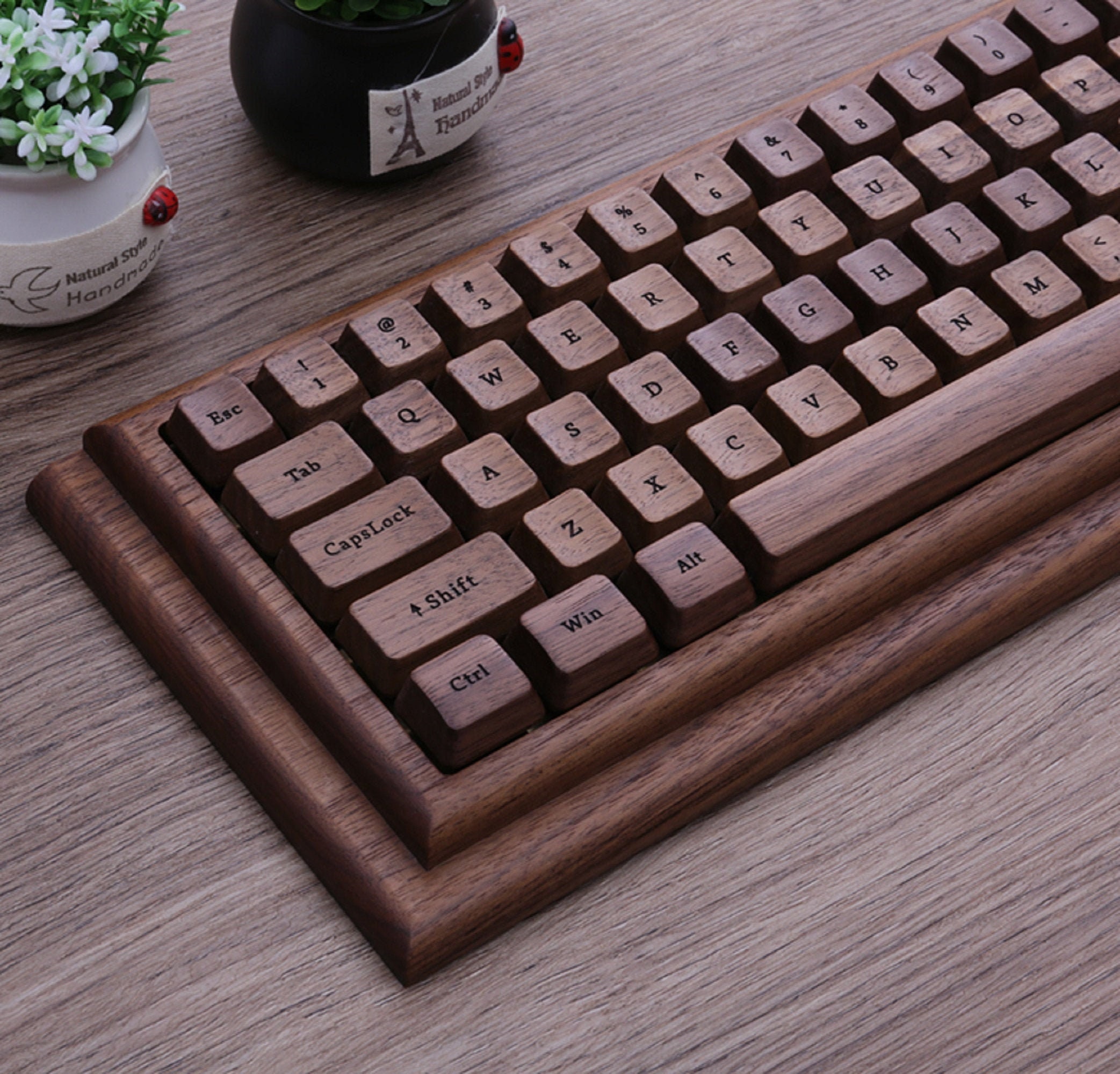Solid Wood Keycaps Set OEM & Cherry wasd 61/87/104 Wood | Etsy