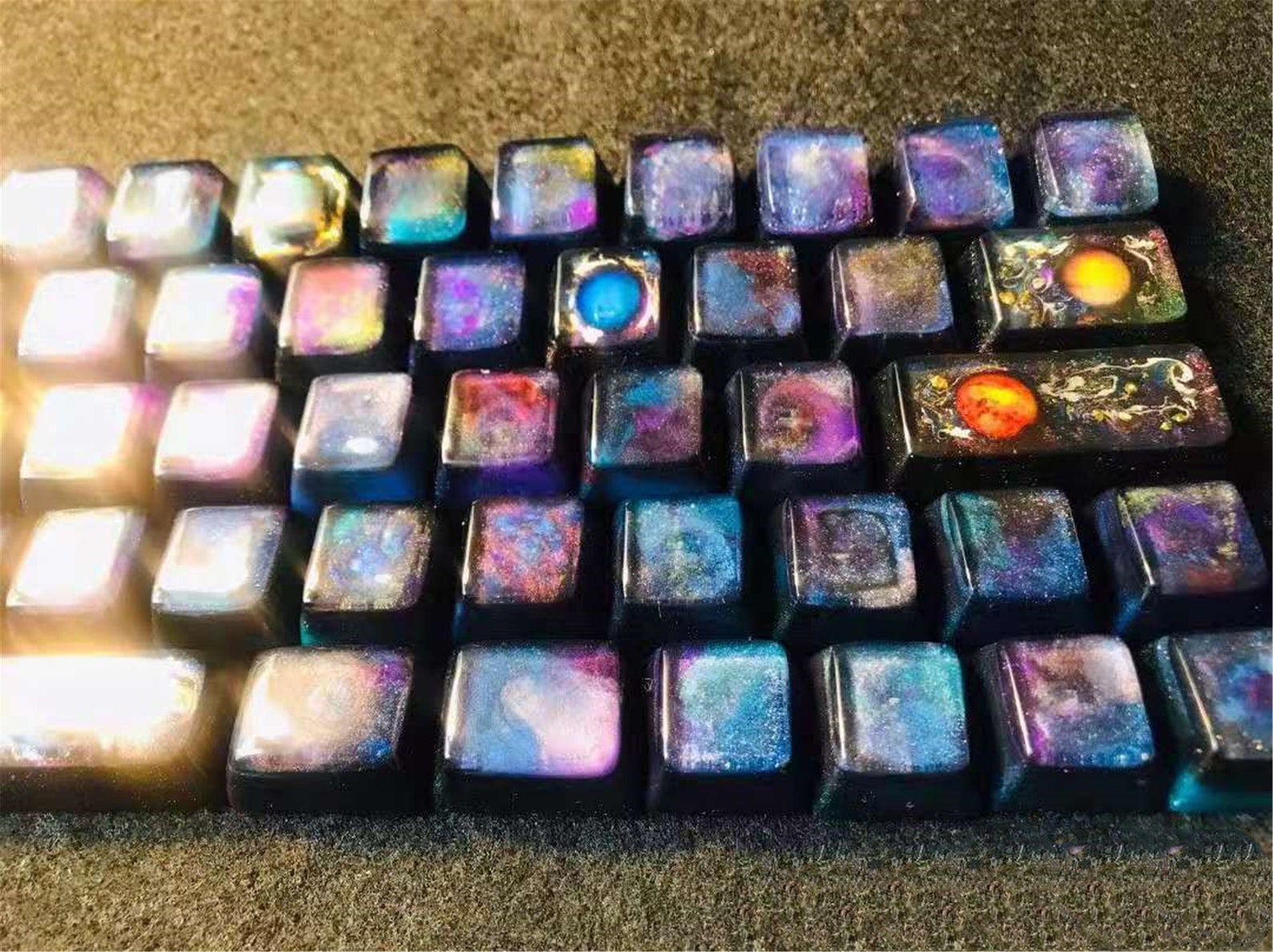 Universe Keycap Artisan Resin Keycaps Creative | Etsy