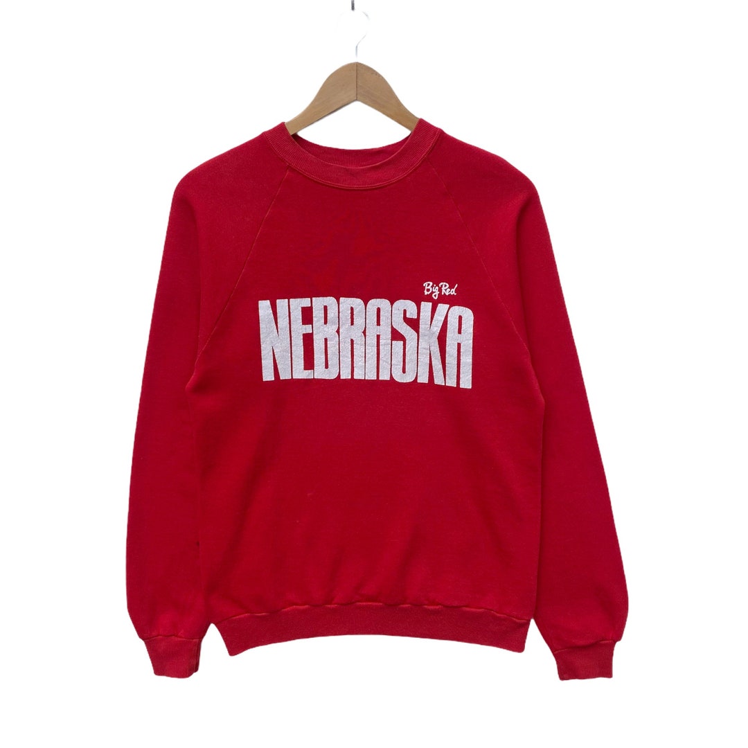 Vintage NEBRASKA Big Red Sweatshirt Pullover Langarm Rot Farbe Shirt ...