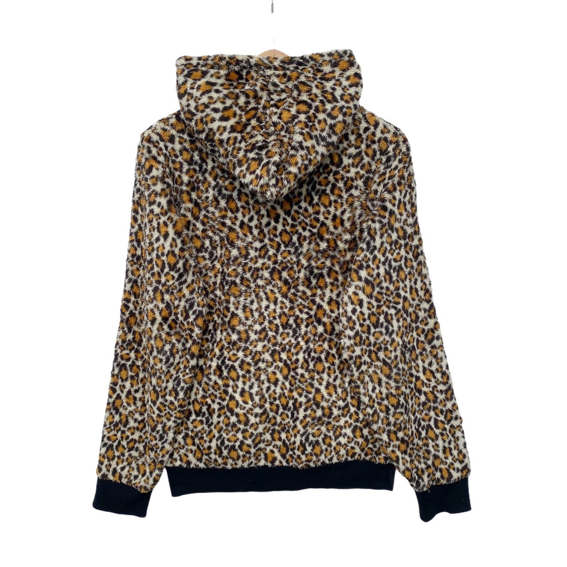 Wild Life Leopard Patern Design Hoodie Sweater Pullover Jumper Large ...