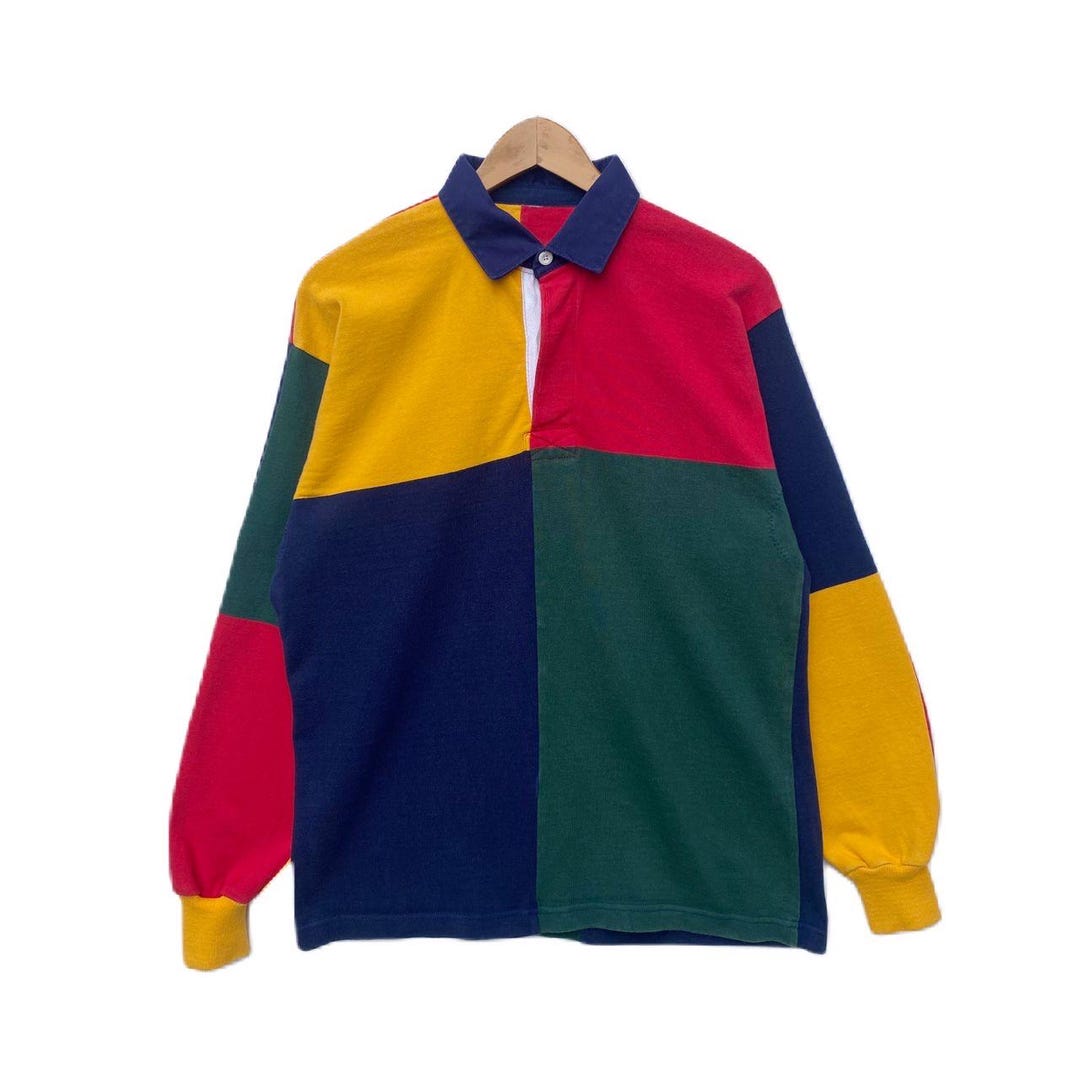 Vintage BARBARIAN Polo Shirt Striped Pullover Streetwear Medium Large ...