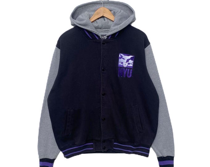 Vintage New York University NYU BOBCAT Hoodie Varsity Jacket Sportswear ...