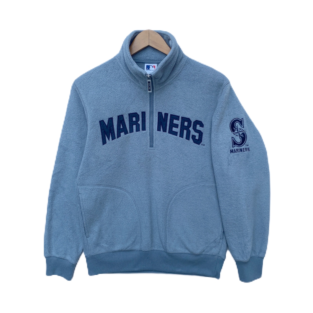 Vintage SEATTLE MARINERS MLB Sweatshirt Sweater Half Zipper Medium Size ...