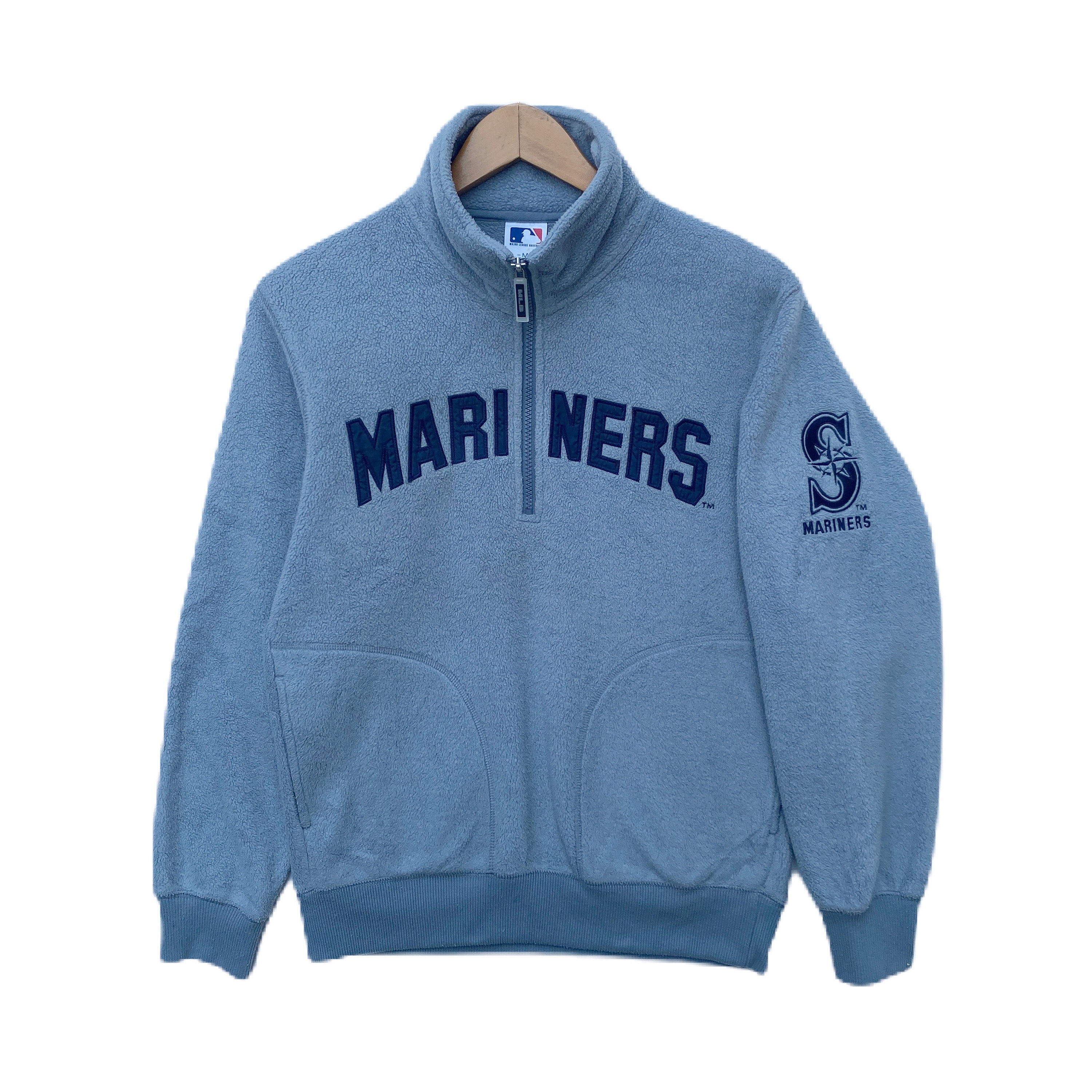 Vintage SEATTLE MARINERS MLB Sweatshirt Sweater Half Zipper Medium Size ...