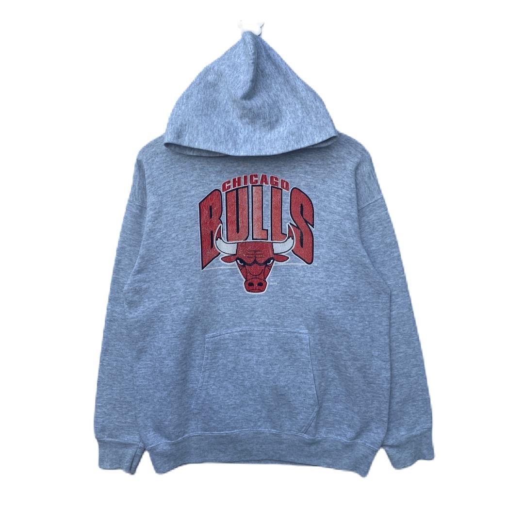 Vintage CHICAGO BULLS Hoodie Sweater Large Size Pullover Vtg 90s Grey ...