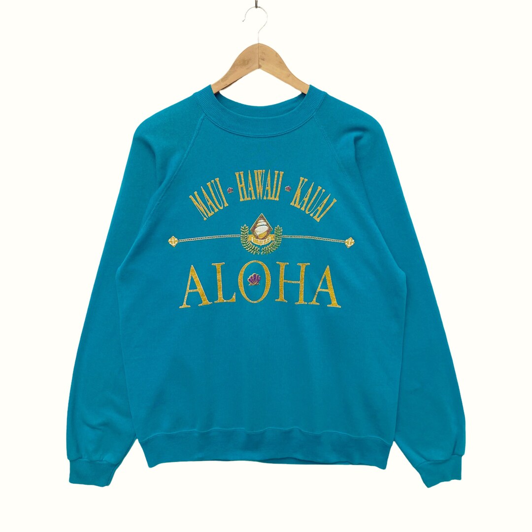 Vintage ALOHA HAWAII MAUI Kauai Sweatshirt Sweater Pullover Jumper ...