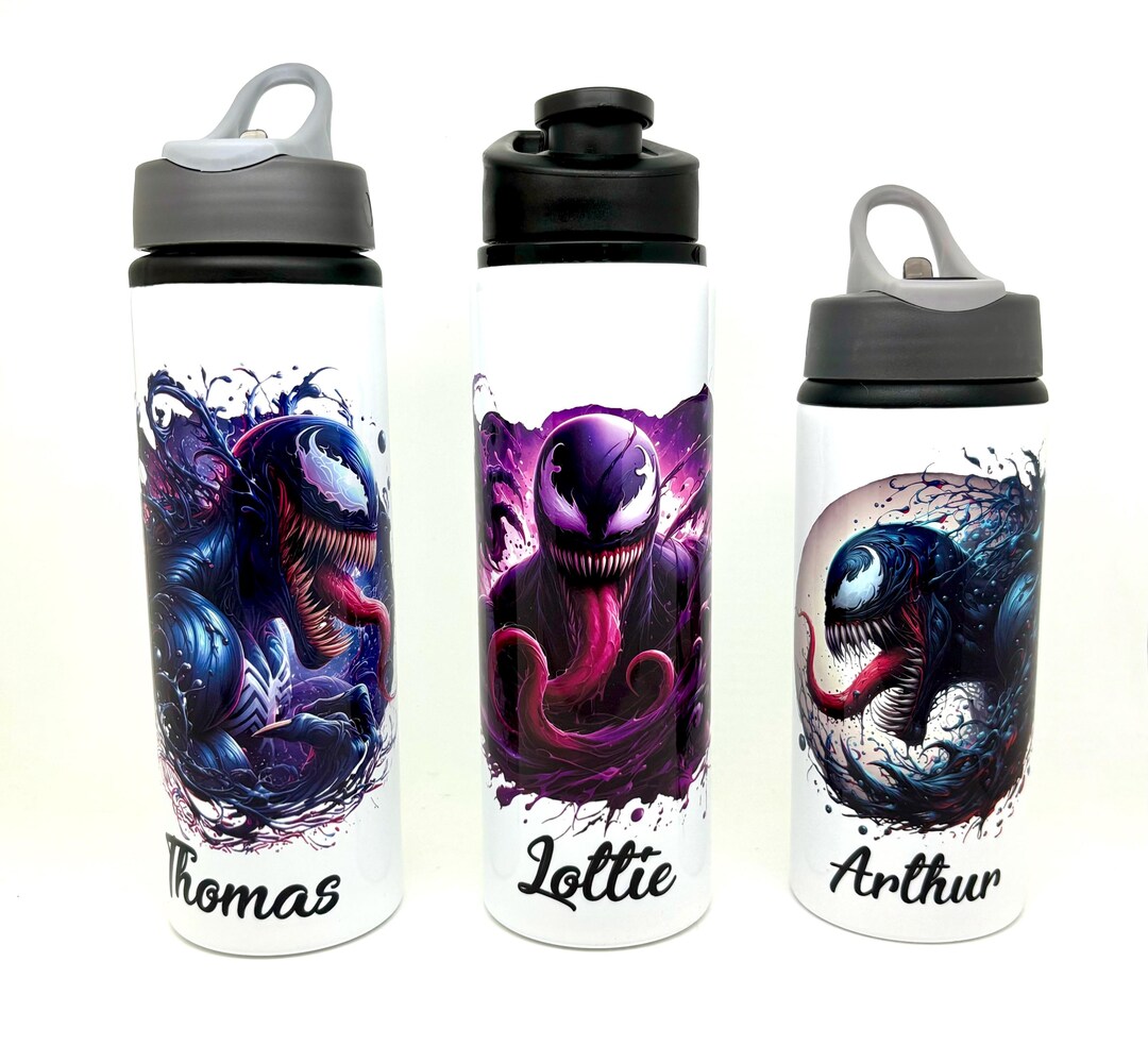 Personalised Venom Inspired Kids School Sports Water Bottle 600ml 750ml ...