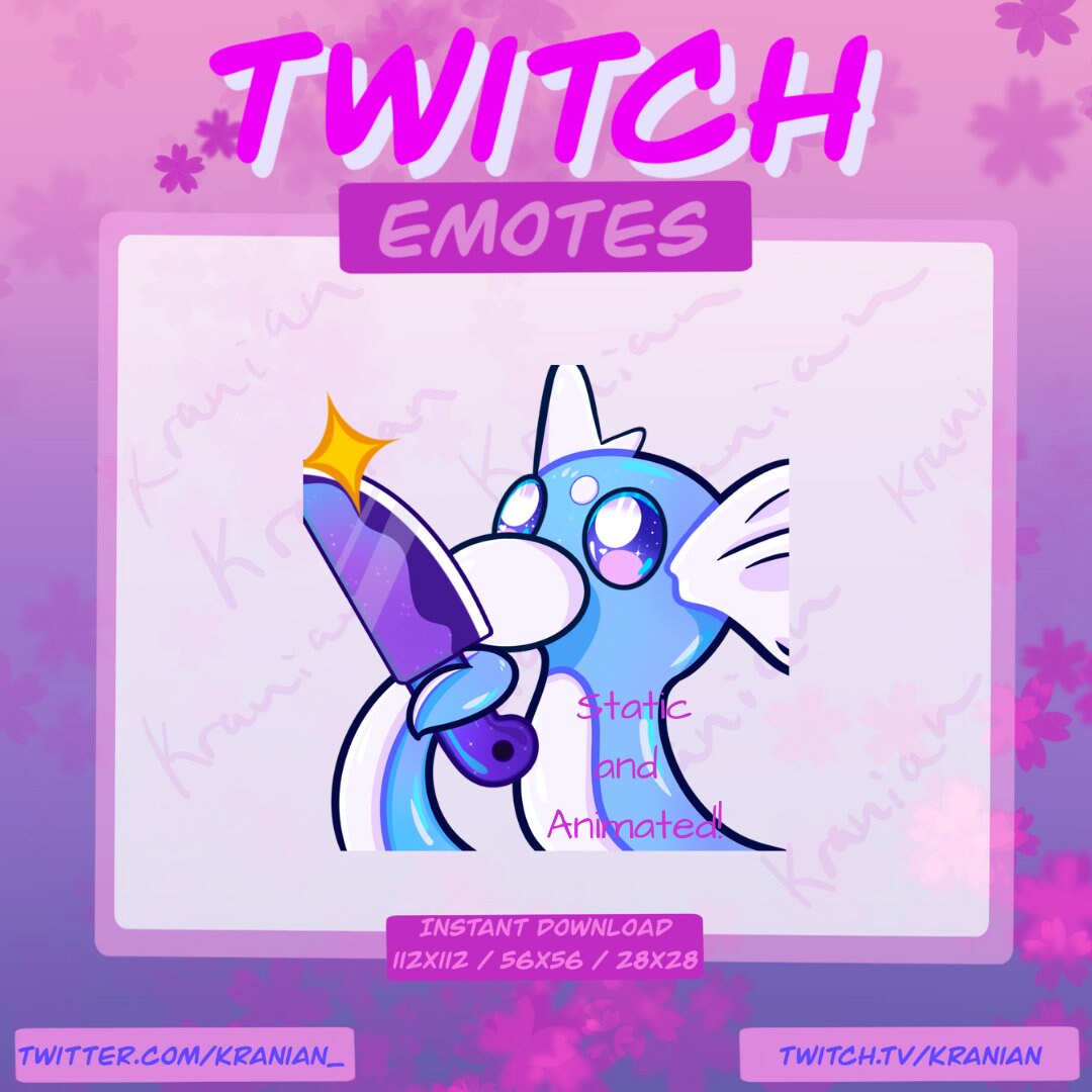 Animated Dratini Knife Emote: Twitch, Discord, Youtube (digital ...